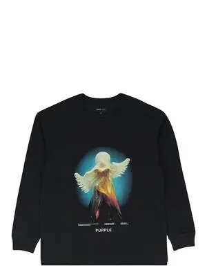 PURPLE BRAND Textured Jersey Long-sleeve Tee - Black