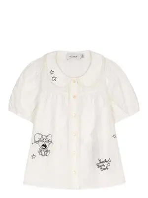 BRAIN DEAD Coach X Embroidered Button-down Blouse - White