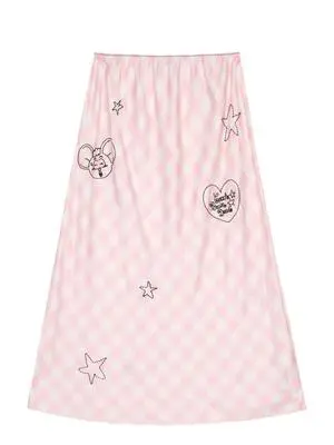 BRAIN DEAD Embroidered Slip Skirt - Pink