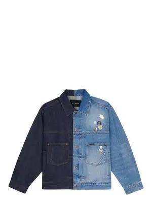 BRAIN DEAD Coach X Denim Trucker Jacket - Blue