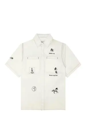 JUNGLES No Where Button Up Shirt 'birch - Cream