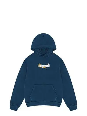 DENIM TEARS Floral Embroidered Logo Hoodie - Blue