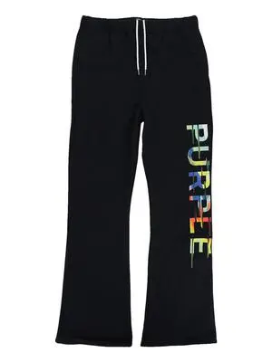 PURPLE BRAND Fleece Flare Sweatpants - Black