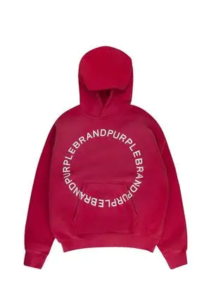 PURPLE BRAND Fleece Pullover Hoodie - Red