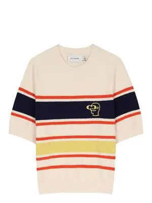 BRAIN DEAD X Coach Striped Knit Top - Cream