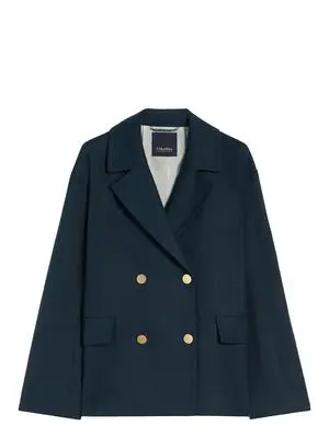 Max Mara Linen Double-breasted Avenue Blazer - Blue