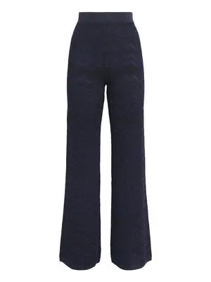 Missoni Zigzag Jacquard Knitted Trousers - Navy
