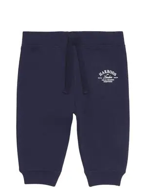 Harrods Cotton Sweatpants With Logo Detailing - Navy