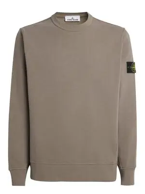 Stone Island Ribbed Compass Patch Sweatshirt - Green