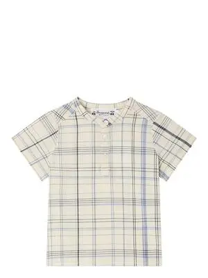 Bonpoint Cotton Check Shirt - Blue