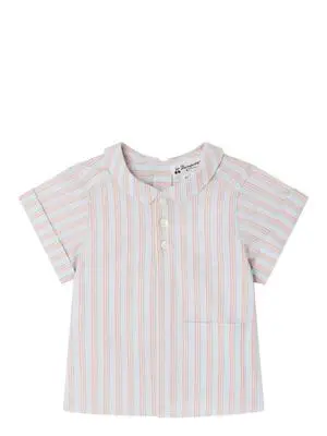 Bonpoint Cotton Striped Shirt - Turquoise