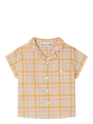 Bonpoint Cotton Check Shirt - Pink