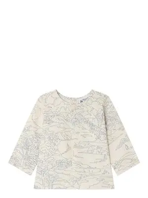 Bonpoint Cotton Printed Tunic Top - Navy