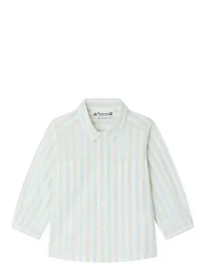 Bonpoint Cotton Stripe Lawson Shirt - Turquoise