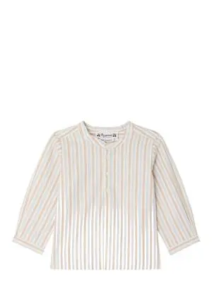 Bonpoint Striped Cotton Shirt - Blue
