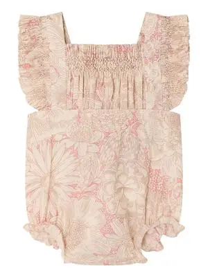 Bonpoint Sleeveless Floral Cotton Bodysuit - Pink