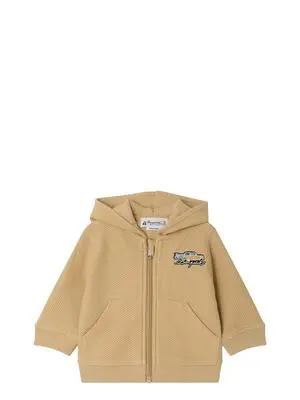 Bonpoint Embroidered Cotton Hoodie - Beige