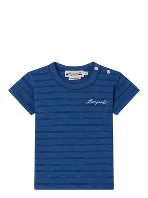 Bonpoint Organic Cotton Striped T-shirt - Blue