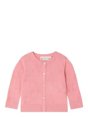 Bonpoint Cotton Intarsia Cardigan - Pink