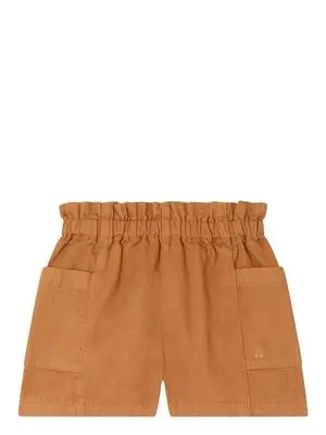 Bonpoint Elasticated Waist Denim Shorts - Brown