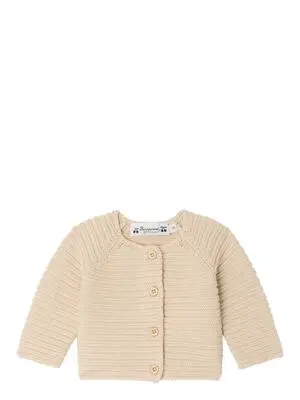 Bonpoint Cotton Cardigan With Button Fastening - Beige