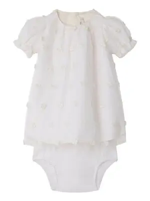 Bonpoint Embroidered Tulle Dress And Bloomers Set - White