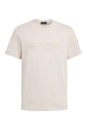 Moncler Cotton Logo Patch T-shirt - Beige