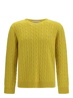 Valentino Garavani Vlogo Cable-knit Cashmere Sweater - Yellow