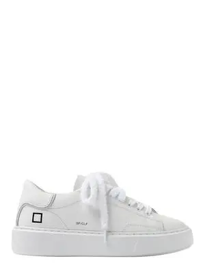 D.a.t.e. Leather Lace-up Sneakers With Platform Sole - White