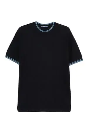 PEOPLE OF SHIBUYA PEOPLE OF SHIBUYA "Mini Sweater" Black Cotton Linen Blend Crewneck