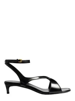 Khaite Heeled Sandals With Ankle Strap - Nero