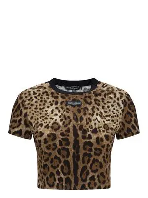 Dolce & Gabbana Cropped Logo T-shirt - Marrone