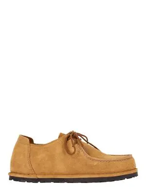 BIRKENSTOCK Suede Leather Lace-up Flat Clogs - Brown