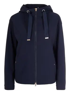 Herno Hooded Zip-up Jacket With Drawstring Details - Blu Navy