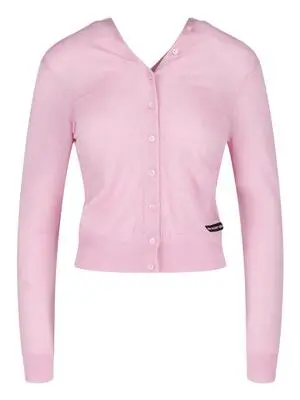 Alexander Wang Wool Cardigan With Contrast Trim - Pink