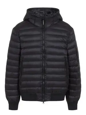 C.P. COMPANY Hooded Lens Down Jacket - Black