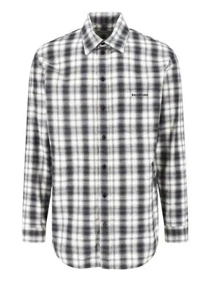 BALENCIAGA Balenciaga Men's Plaid Button-Up Shirt