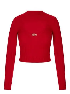 DIESEL® Ribbed Cut-out Knit Sweater With Emblem Detail - 612formulared
