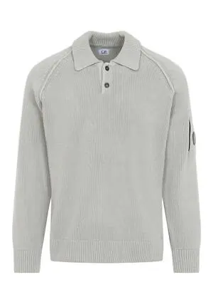 C.P. COMPANY Chenille Polo Neck Sweater For - Grey