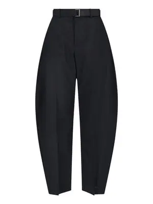 Sacai Belted Wool Trousers - Black