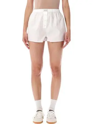 Sporty & Rich SPORTY & RICH Poplin Button-Front Shorts Bianco