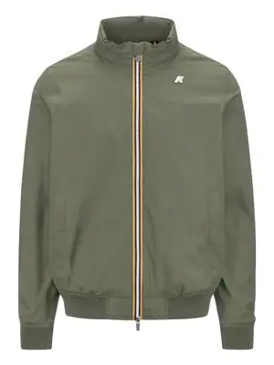 K-WAY Zip-up Windbreaker Jacket With Stand Collar - Green