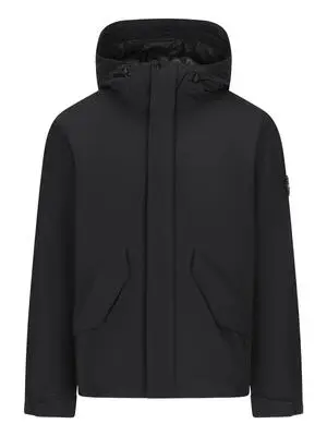 Stone Island Overshirt Jacket With Sleeve Badge - Nero