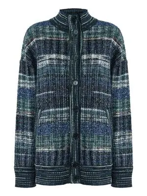 Missoni Oversized Wool-blend Check Cardigan - Blue