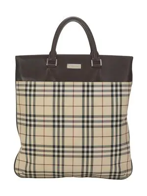 Burberry Check Tote Bag - Black