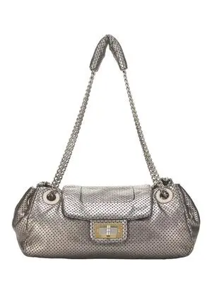 Chanel Perforated Drill Accordion Flap Bag Small - Silver