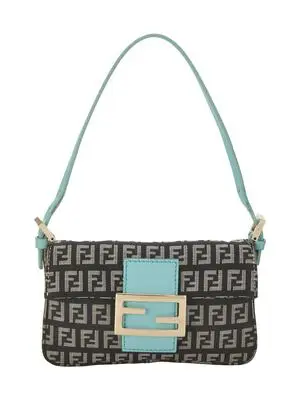 Fendi Navy Zucchino Canvas Baguette - Blue