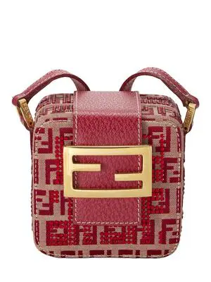 Fendi Crystal Embellished Monogram Cube Crossbody Bag - Red