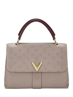LOUIS VUITTON Louis Vuitton Calfskin Leather Very Top Handle Bag Beige