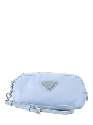 Prada Tessuto Nylon Pouch With Logo Plaque - Blue